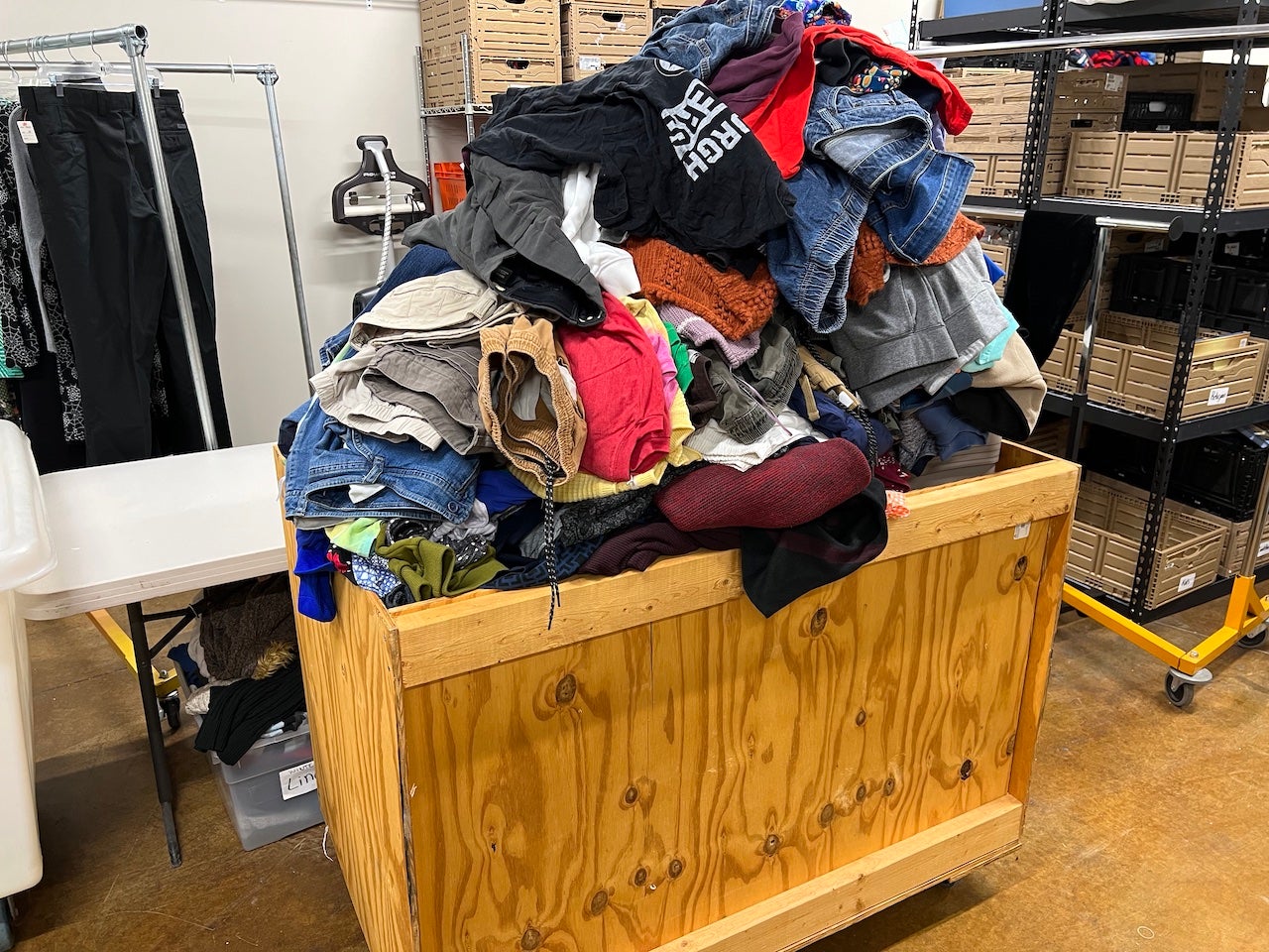 scenes look at the path clothing donations take from the time it enters ...